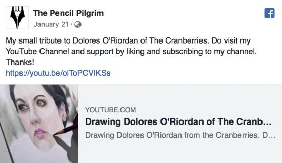 WATCH: The Pencil Pilgrim drawing Dolores O’Riordan | Cranberries World
