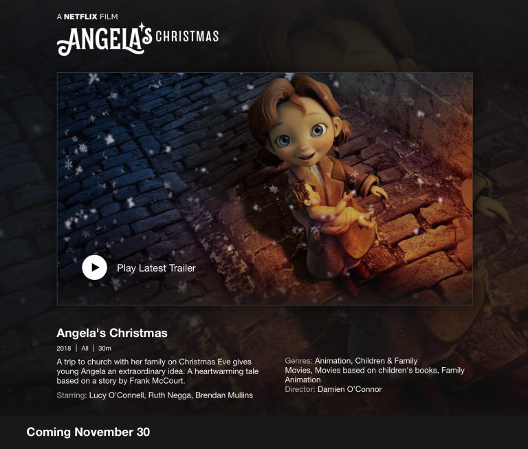 “Angela’s Christmas” available on Netflix on November 30th ...