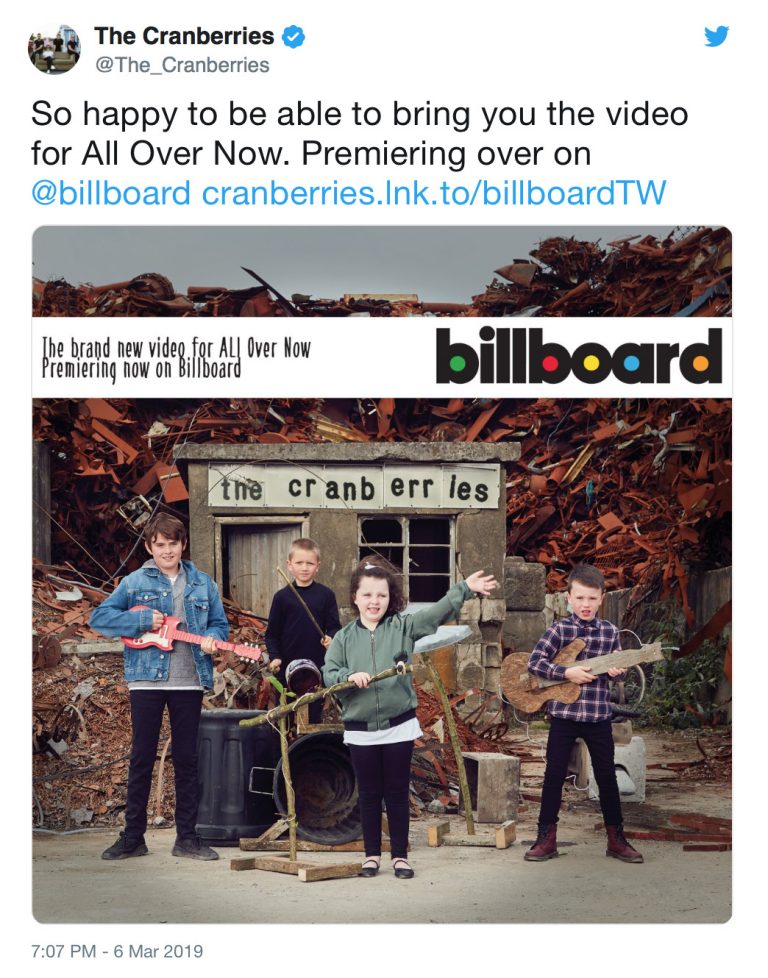 VIDEO: billboard.com “The Cranberries unveil All Over Now video from ...