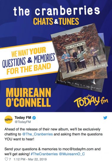 Today FM wants your questions and memories for the band | Cranberries World