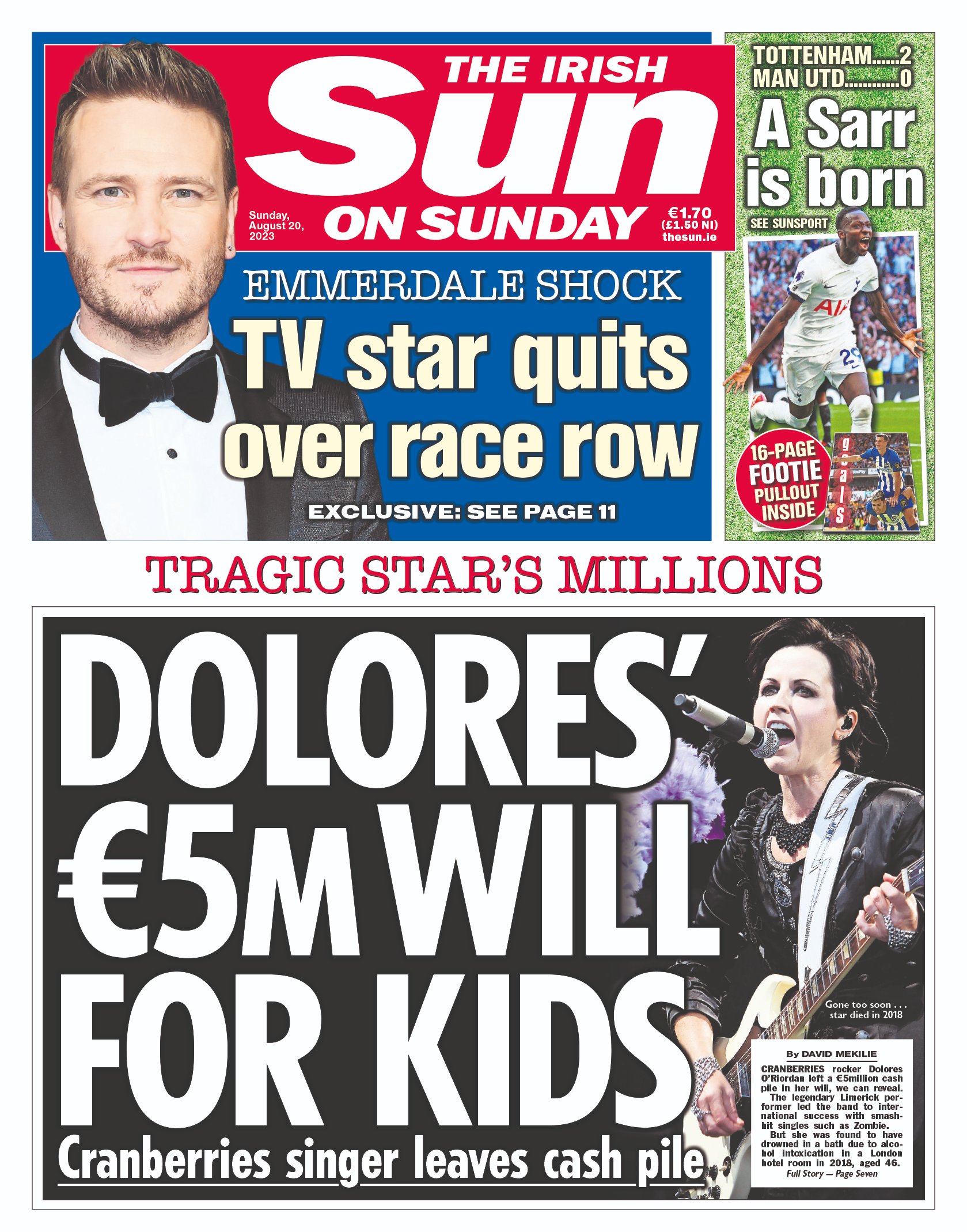 The Irish Sun: “Dolores’ €5m Will For Kids” | Cranberries World