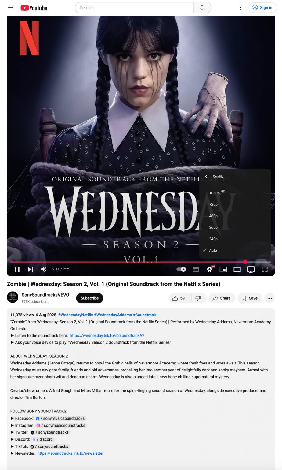 “Wednesday” OST (Season 2) from the Netflix Series · “Zombie ...